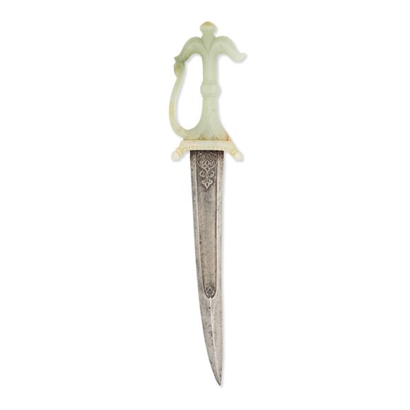 Bonhams : A Mughal jade-hilted steel dagger (chilanum) North India ...