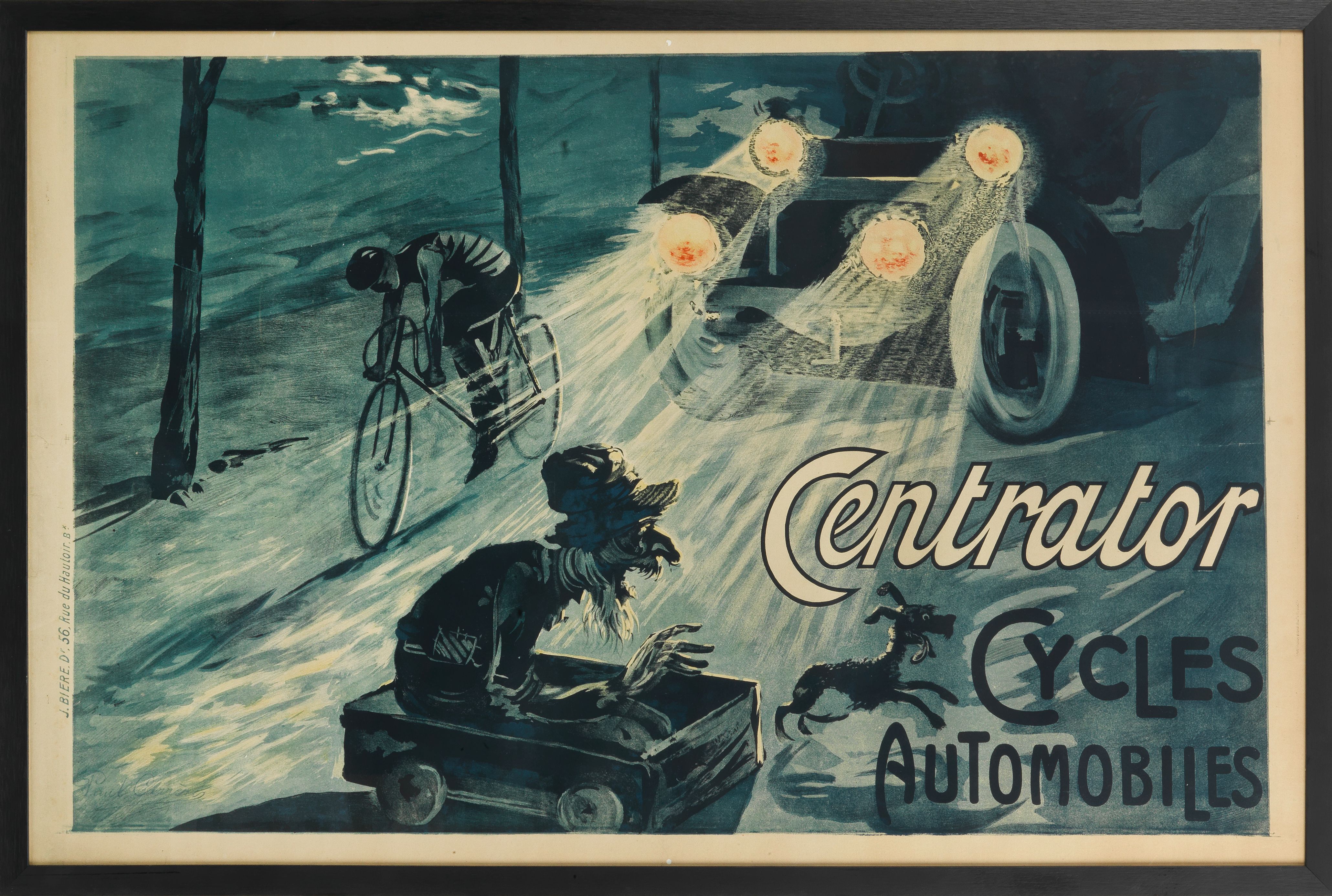 Bonhams Cars : A 'Centrator Cycles Automobiles' advertising poster ...