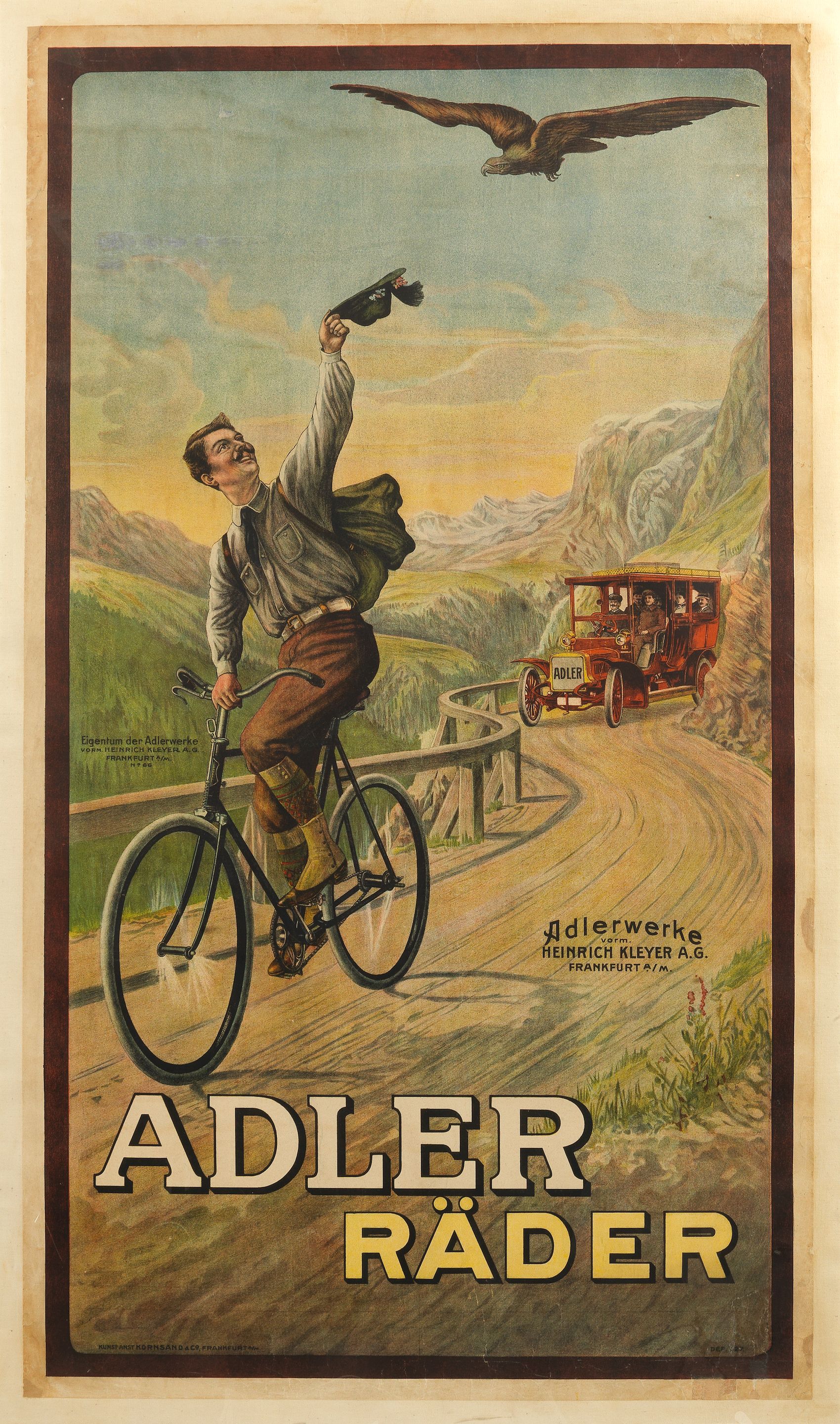 Bonhams Cars : An Adler Rader advertising poster after Anon,