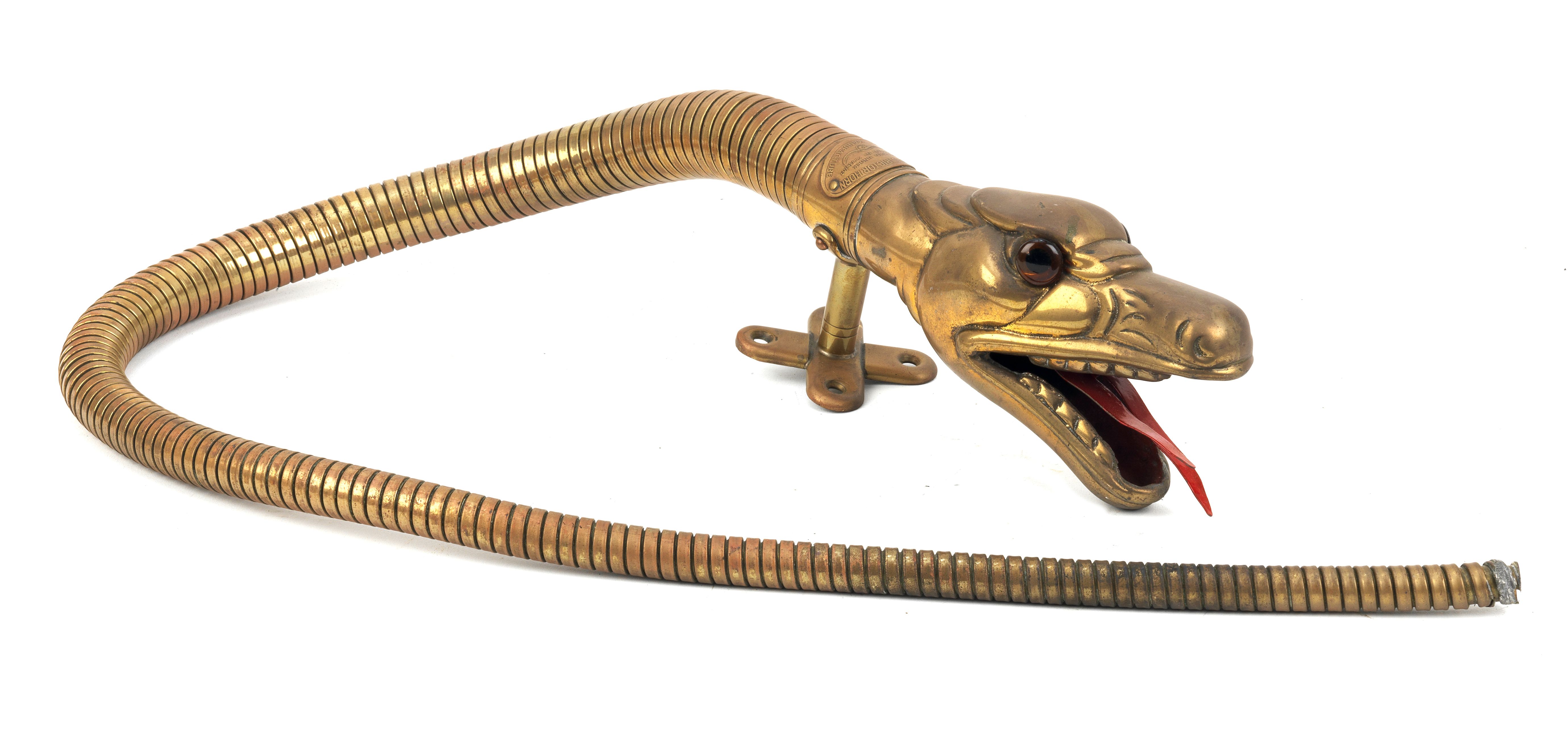 Bonhams Cars : A small brass Boa Constrictor 'Snakes Head' bulb horn ...