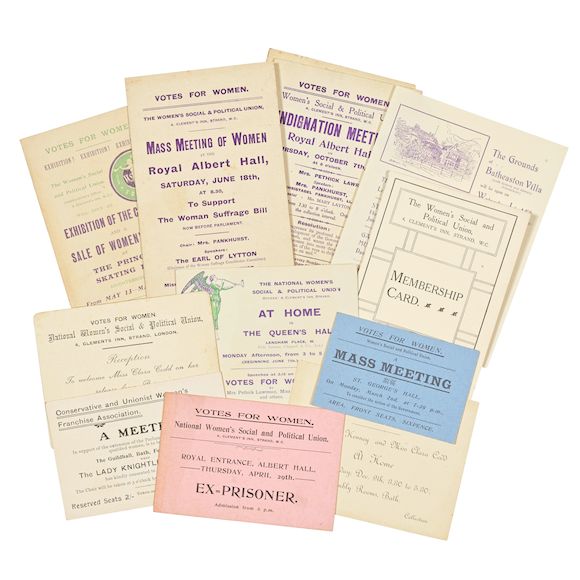 Bonhams : WSPU MEMBERSHIP CARDS & INVITATIONS Collection of printed ...