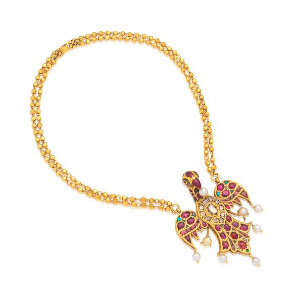 Bonhams : INDIAN GEM-SET NECKLACE, LATE 19TH CENTURY/EARLY 20TH CENTURY