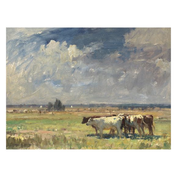 Bonhams : Edward Seago, RWS, RBA (British, 1910-1974) Cattle on the ...