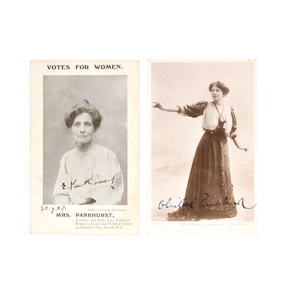 Bonhams : PANKHURST (EMMELINE) & CHRISTABEL PANKHURST Two photographic ...
