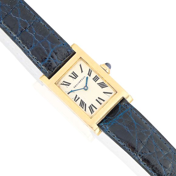 Bonhams : Jean Shrimpton: A Tank-Style Shrimpton Watch Gifted By ...