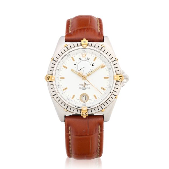 Bonhams : Breitling. A stainless steel and gold automatic calendar ...