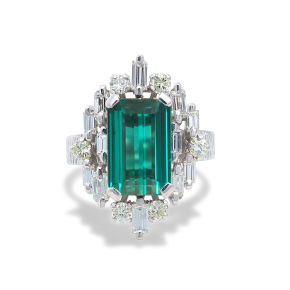Bonhams : ALAN MARTIN GARD: TOURMALINE AND DIAMOND RING,