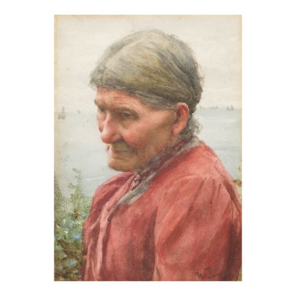 Bonhams : Walter Langley, RI (British, 1852-1922) Portrait of a lady