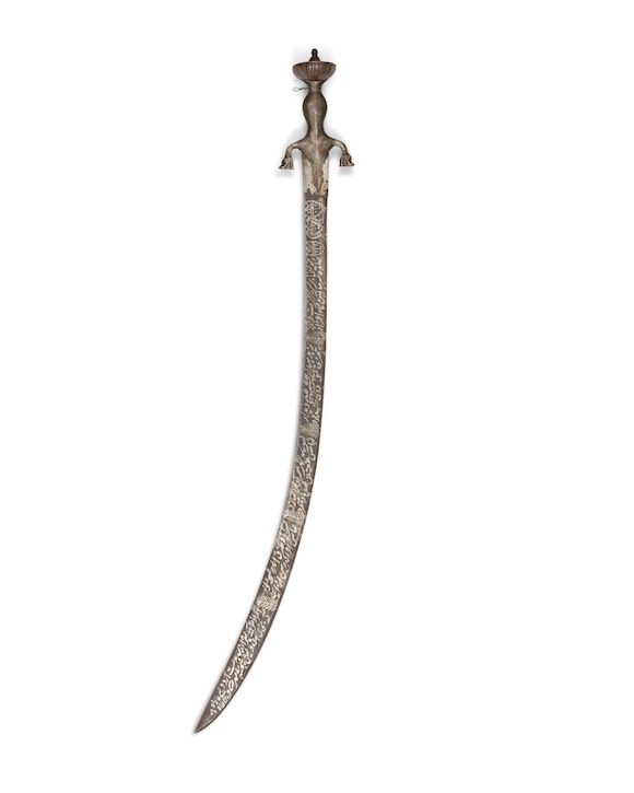 Bonhams : A calligraphic steel sword (pulouar) Afghanistan, 19th/ 20th ...