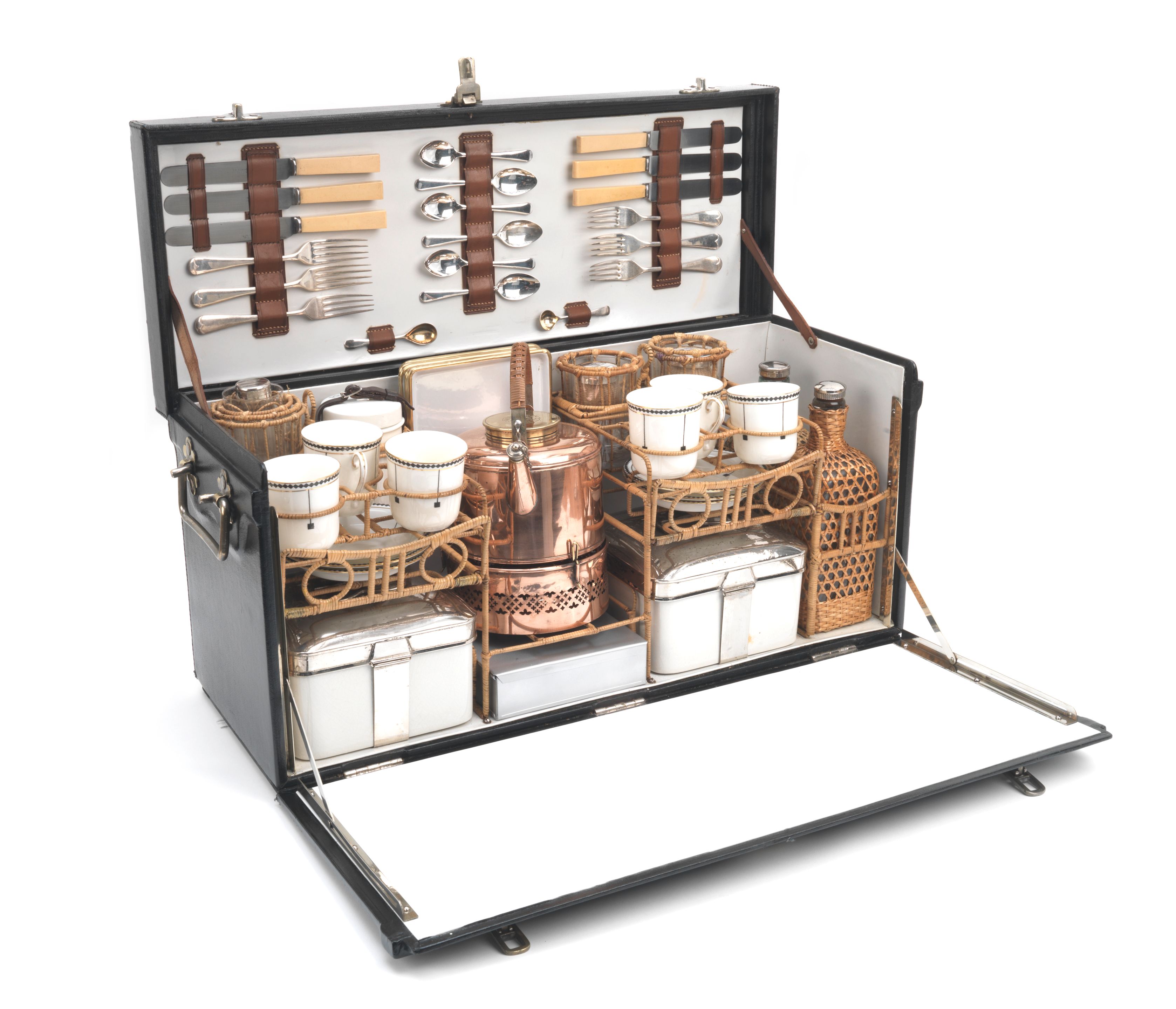 Bonhams Cars : A fine cased 'Coracle' brand picnic set for six persons ...