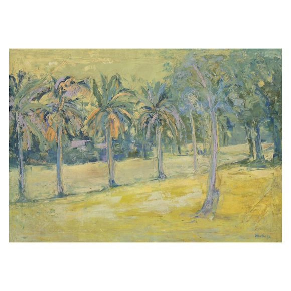 Bonhams : Enotie Paul Ogbebor (Nigerian, born 1968) A palm grove
