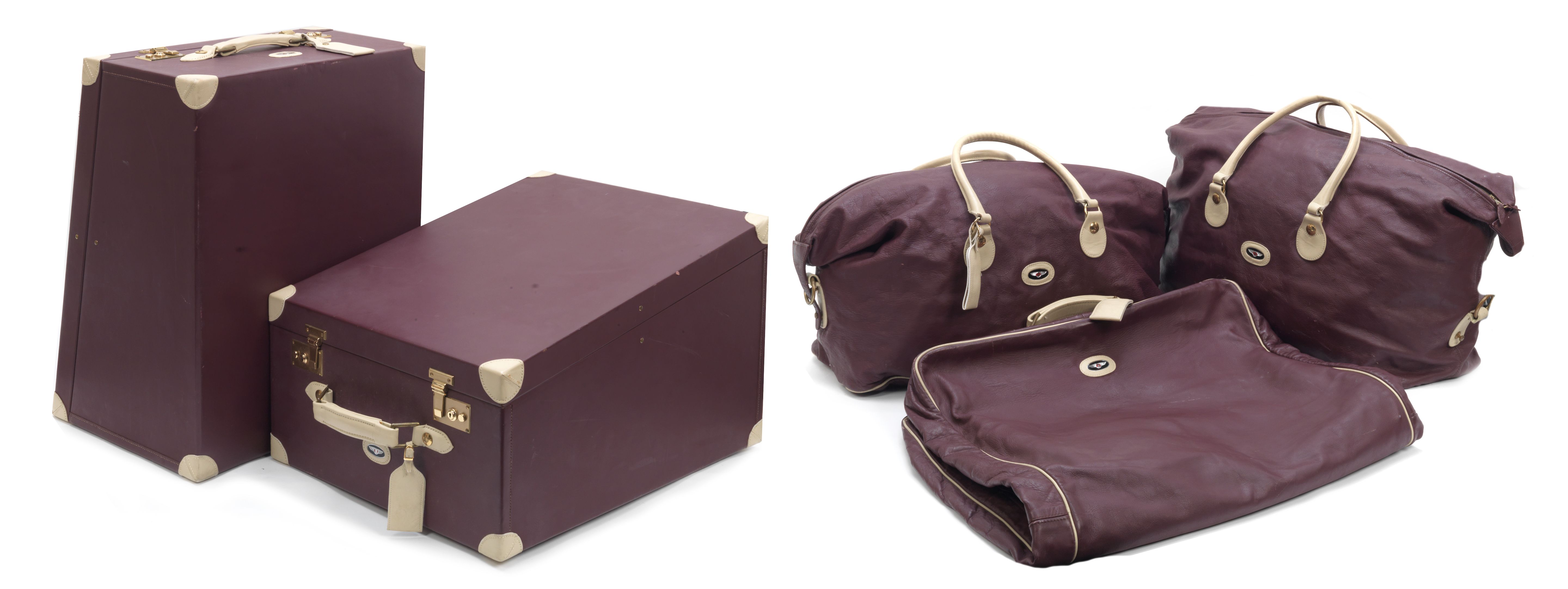 Bonhams Cars : A bespoke five-piece set of leather luggage for Bentley ...