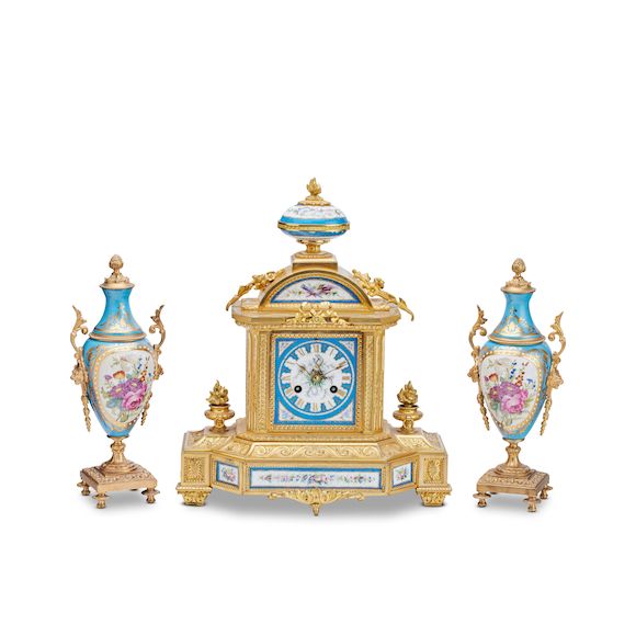 Bonhams : A late 19th century French ormolu and Sèvres pattern ...