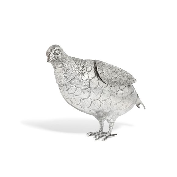 Bonhams : A German silver model of a grouse Berthold Muller ...