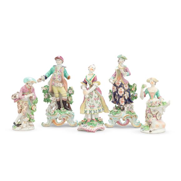 Bonhams : Five interesting Bow figures, circa 1765-75