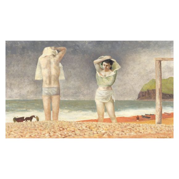 Bonhams : Richard Eurich R.A. (British, 1903-1992) The Sea-Weed Cart