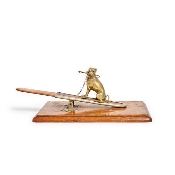Bonhams : A 19th century Austrian cold painted bronze paper clip in the ...