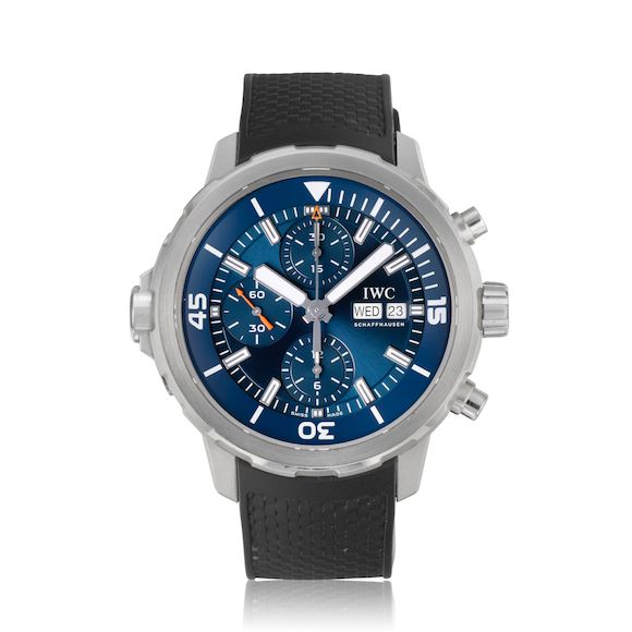 Bonhams : IWC. A stainless steel automatic calendar chronograph ...
