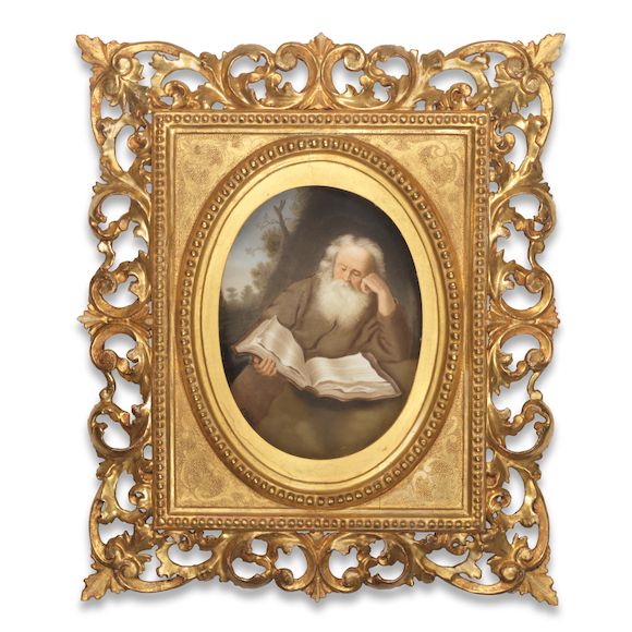 Bonhams : A Berlin (KPM) oval plaque of "Der Eremit " (The Hermit ...