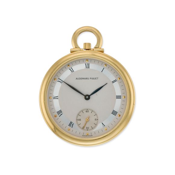 Bonhams : Audemars Piguet. An 18K gold keyless wind open face pocket ...