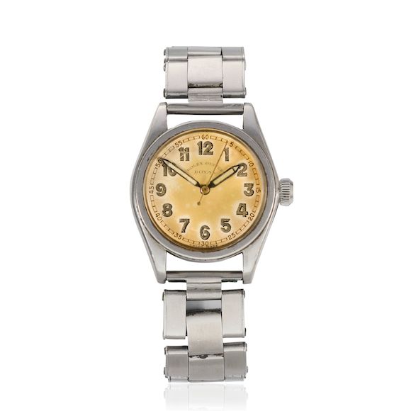 Bonhams : Rolex. A stainless steel manual wind bracelet watch Oyster ...