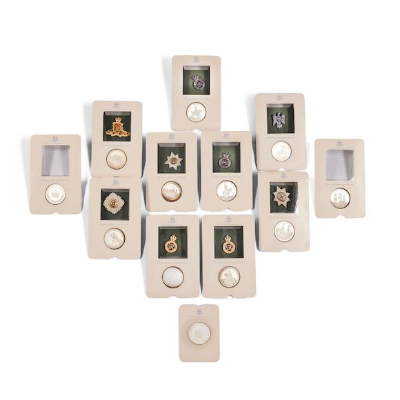 Bonhams : A collection of twelve 'Queen's Guard Collection' silver ...
