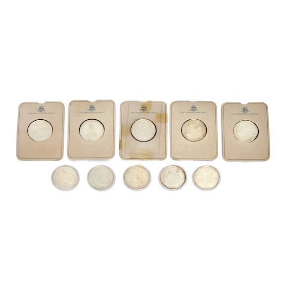 Bonhams : A collection of ten silver commemorative medallions ...