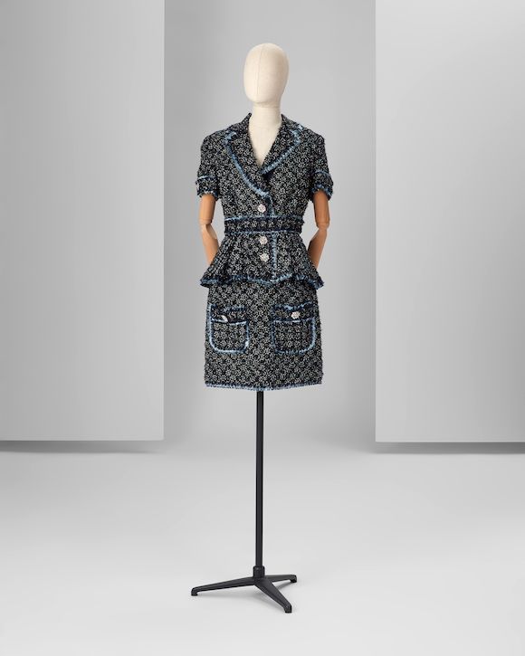Bonhams : Ralph & Russo Haute Couture: Midnight Blue Tweed Tailleur ...
