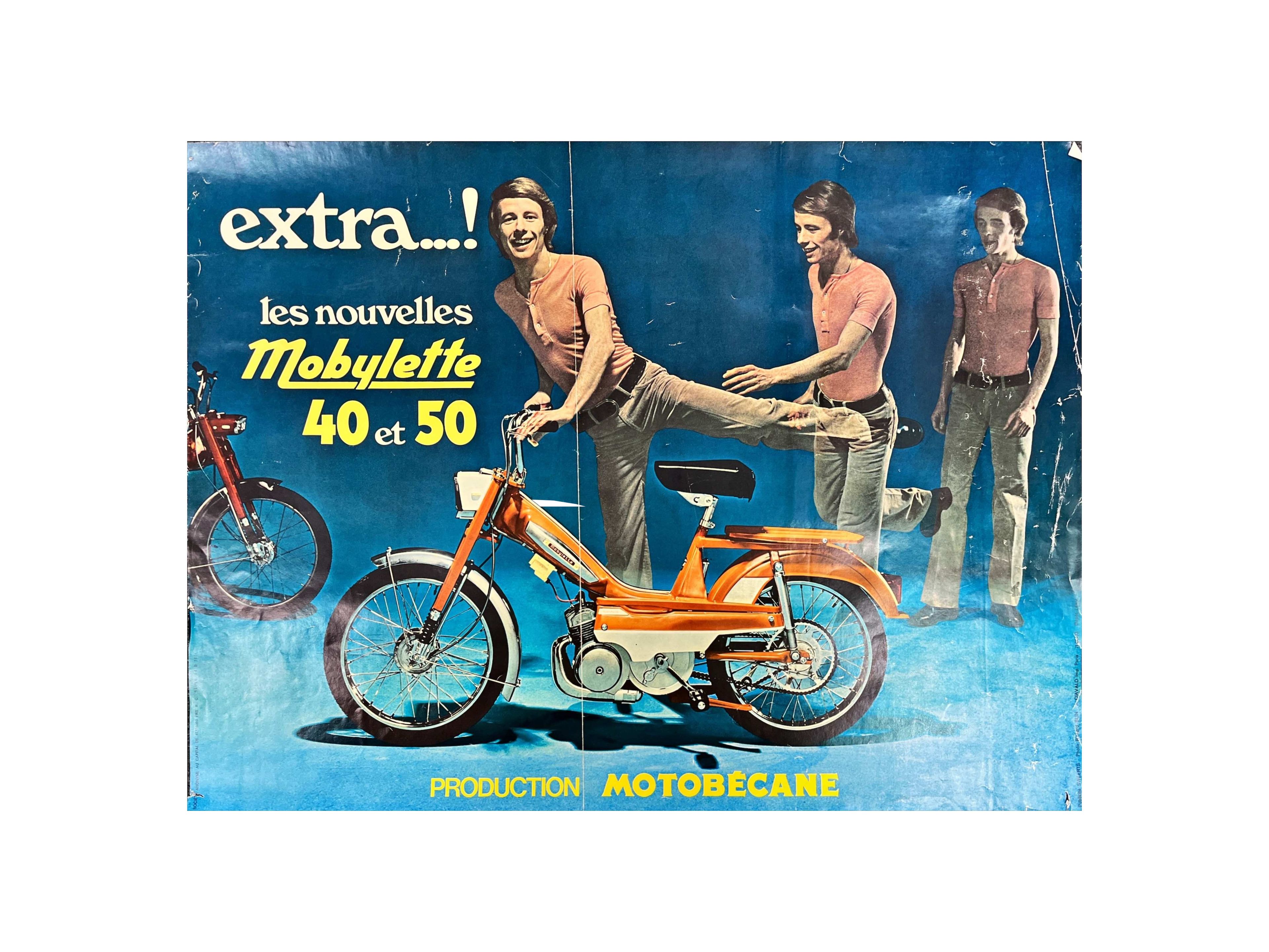 Bonhams Cars : A 1970s Motobécane 'Mobylette 40 et 50' Advertising Poster,