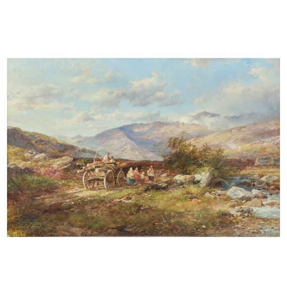 Bonhams : John Syer RI (British, 1815-1885) Travellers and lumber cart ...