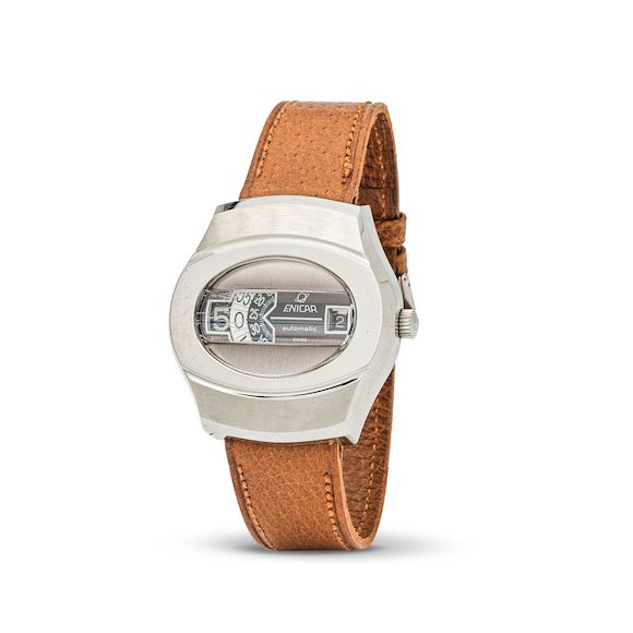 Bonhams Cornette de Saint Cyr : Enicar. A stainless steel automatic ...