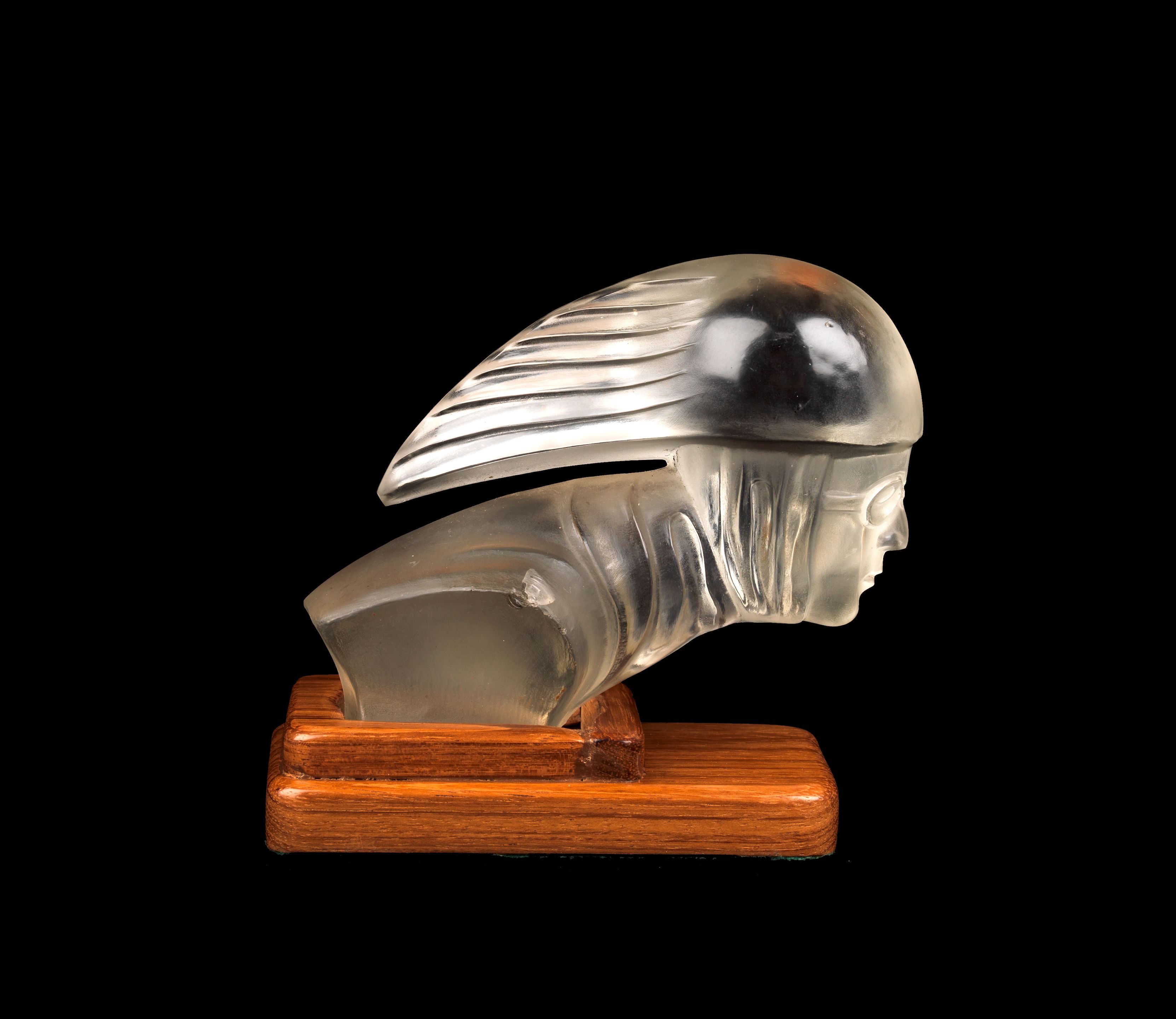 Bonhams Cars : A 'Racing Driver' glass mascot by Desna, retailed as Red ...